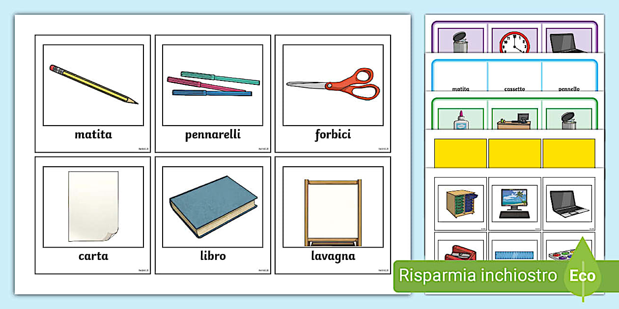 Bingo degli oggetti della classe