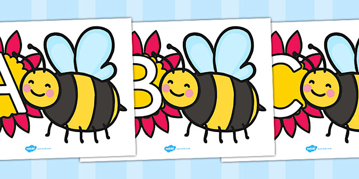 Cursive A-Z Alphabet on Bumble Bees (l'enseignant a fait)