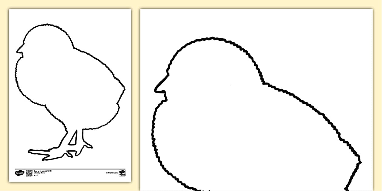 Chick Outline Colouring Sheet - Twinkl Easter (teacher made)