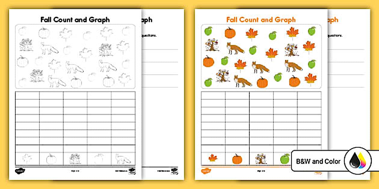 Fall Count and Graph | Fall Season | Twinkl USA - Twinkl