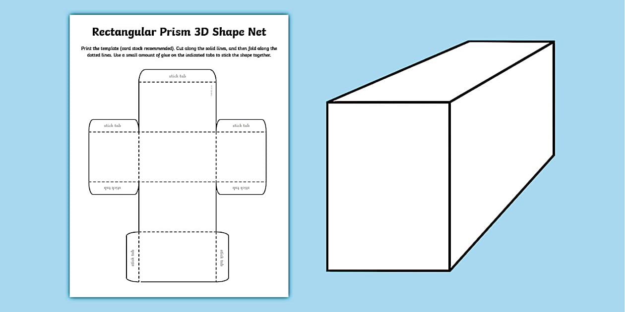 Rectangular Prism Net 3D | Grade 3, 4, 5 Math | Twinkl USA