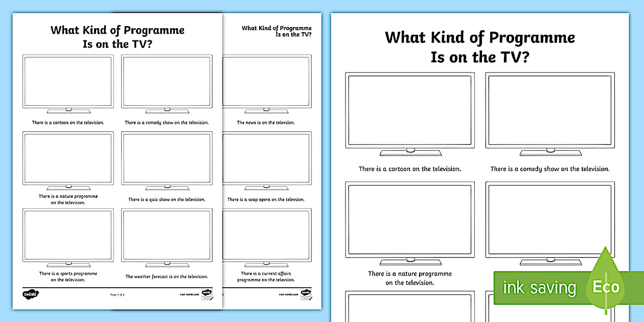 Editable TV Programmes Worksheet (teacher made) - Twinkl
