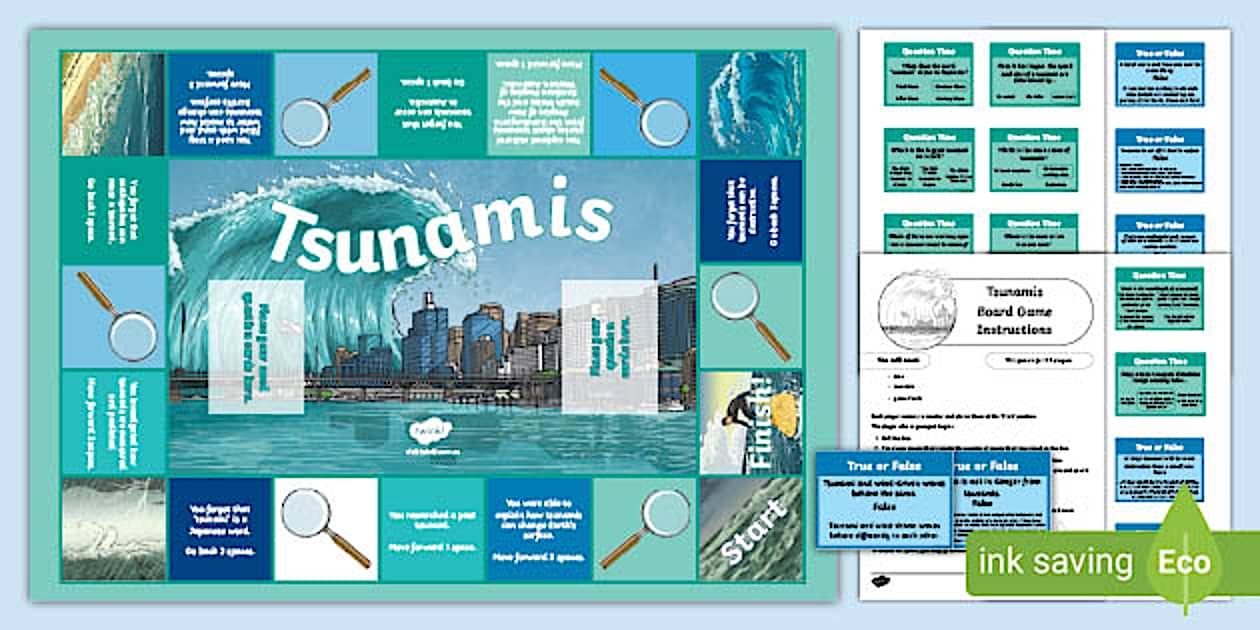 Tsunamis Board Game (Hecho por educadores) - Twinkl