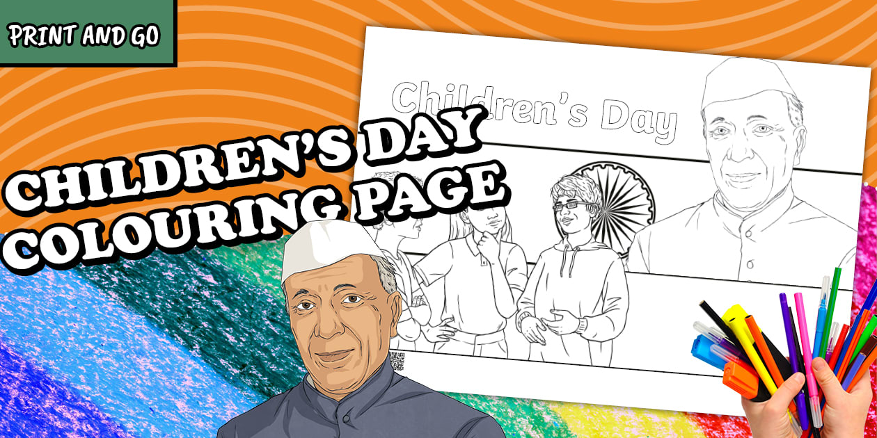 Children's Day Colouring Page - Twinkl