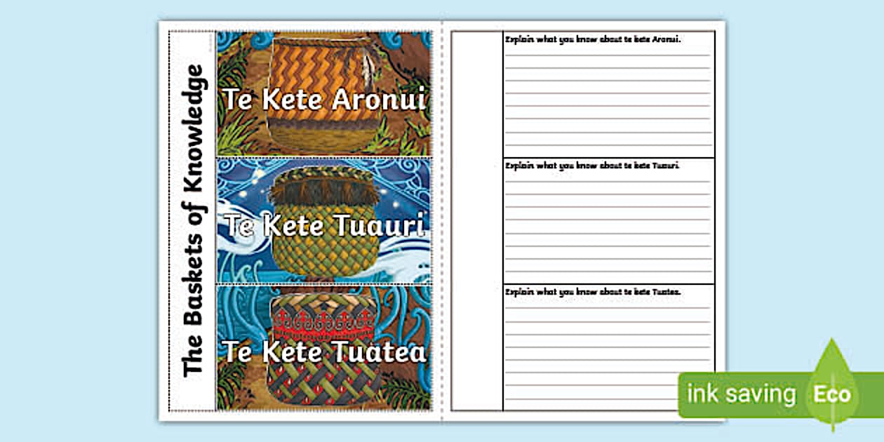 Tāne and the Baskets of Knowledge Flap Book (teacher made)