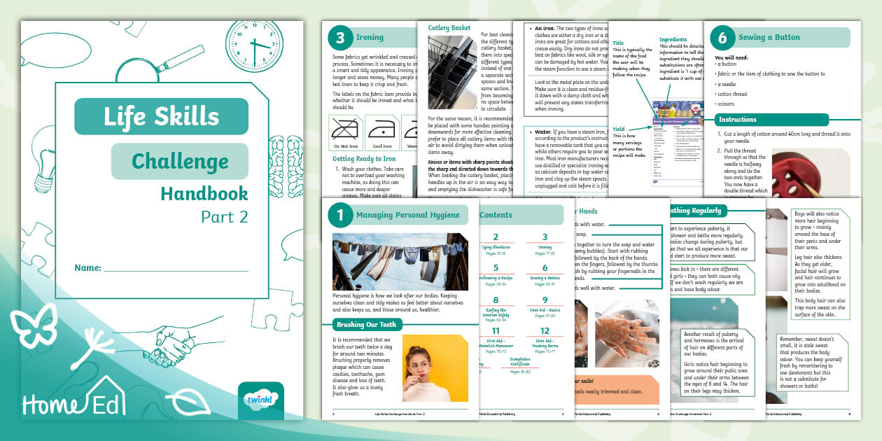A handbook teaching learners about life skills. - Twinkl