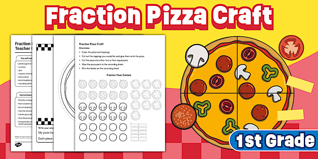 First Grade Fraction Pizza Craft