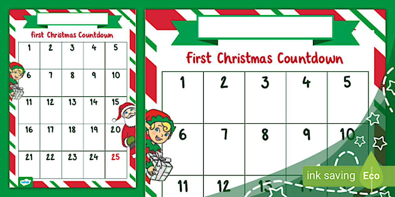 My First Christmas Countdown (teacher made) - Twinkl