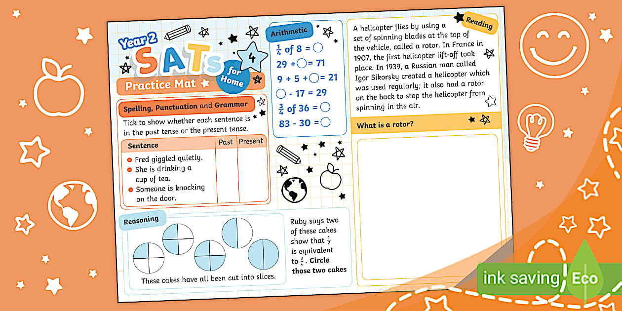 Year 2 SATs Practice Mat for Home 4 (Teacher-Made) - Twinkl