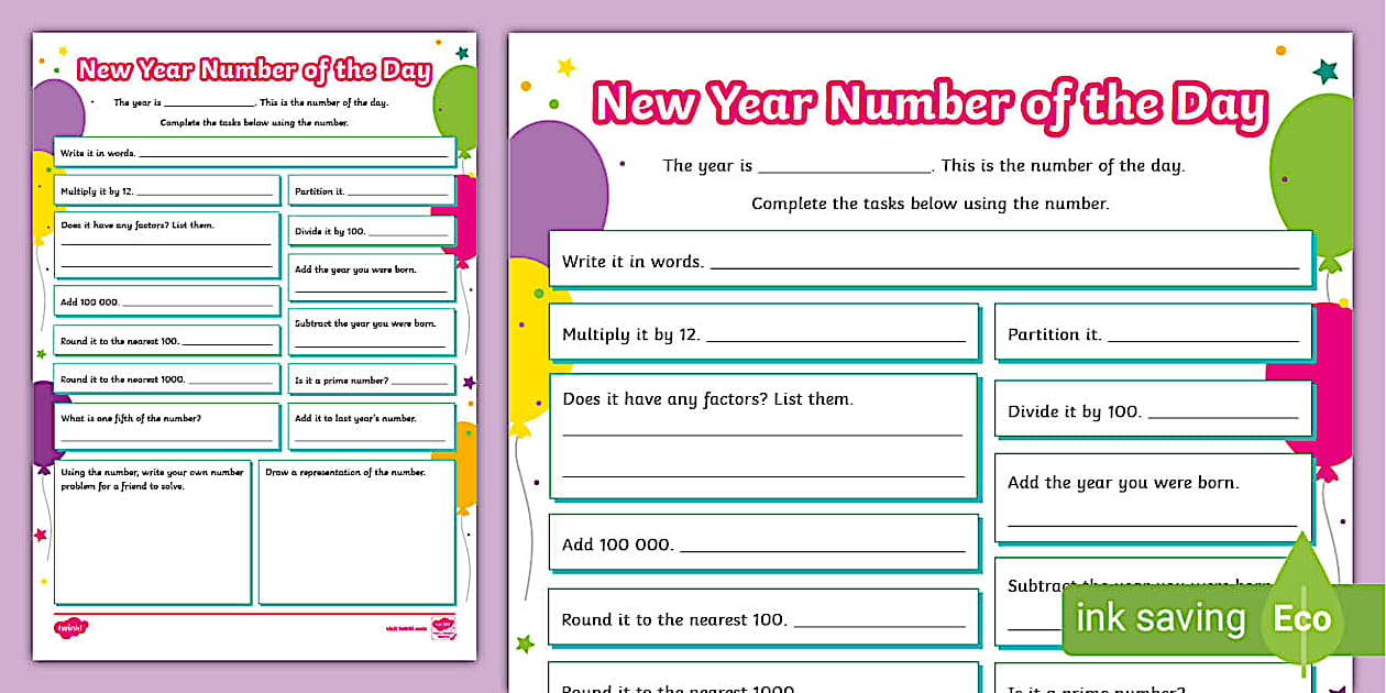 👉 Year 6 New Year Number of the Day 2024 (teacher made)