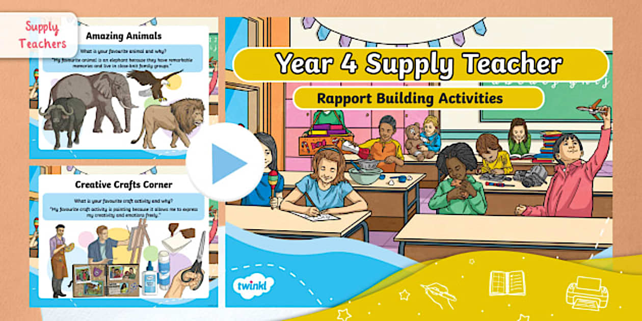 Year 4 Supply Teacher Rapport Building Starter - Twinkl