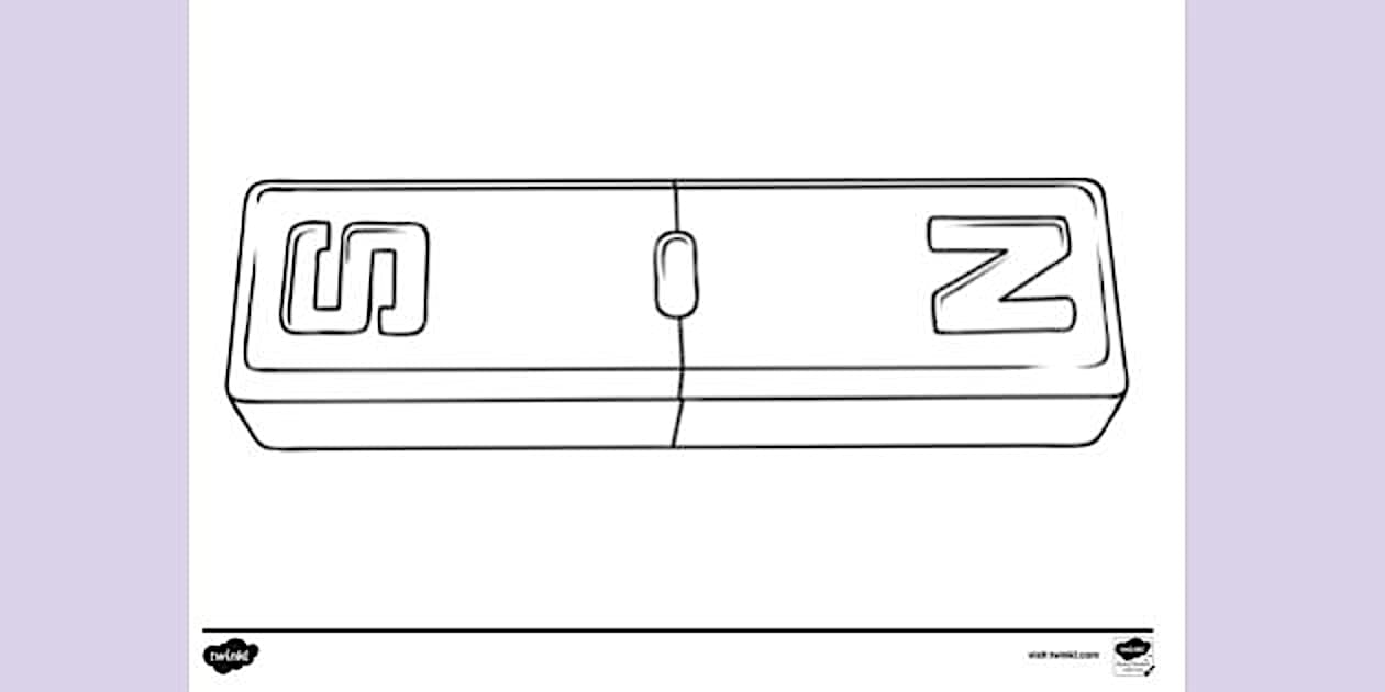 Bar Magnet Colouring Sheet | Colouring Sheets - Twinkl