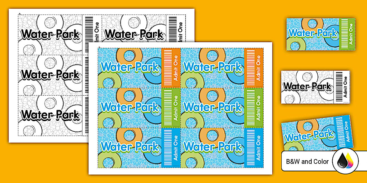 Water Park Dramatic Play Tickets (Teacher-Made) - Twinkl