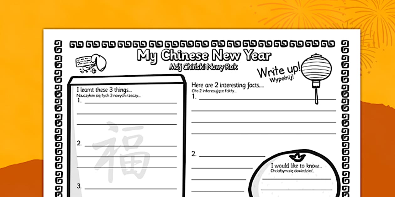 Chinese New Year Write Up Worksheet Polish Translation