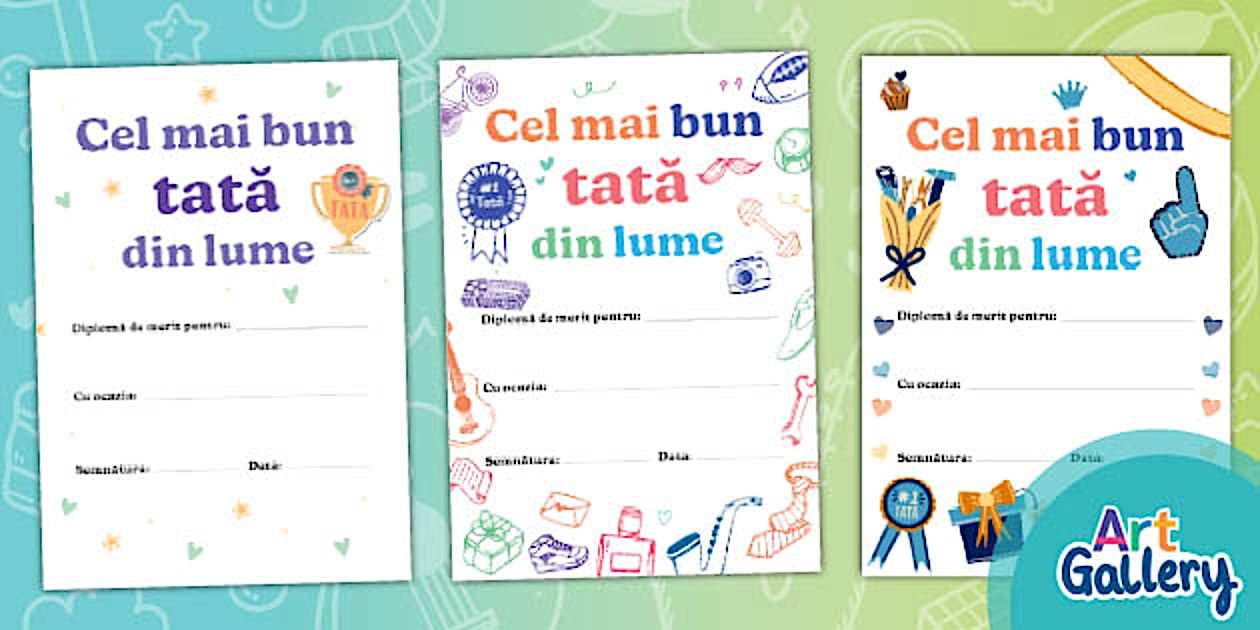 Diplome Cel mai bun tată din lume (teacher made) - Twinkl