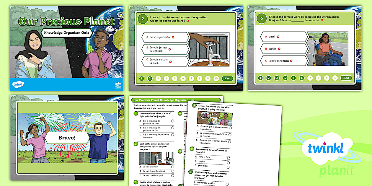 👉 French: Our Precious Planet: Knowledge Organiser Quiz Pack