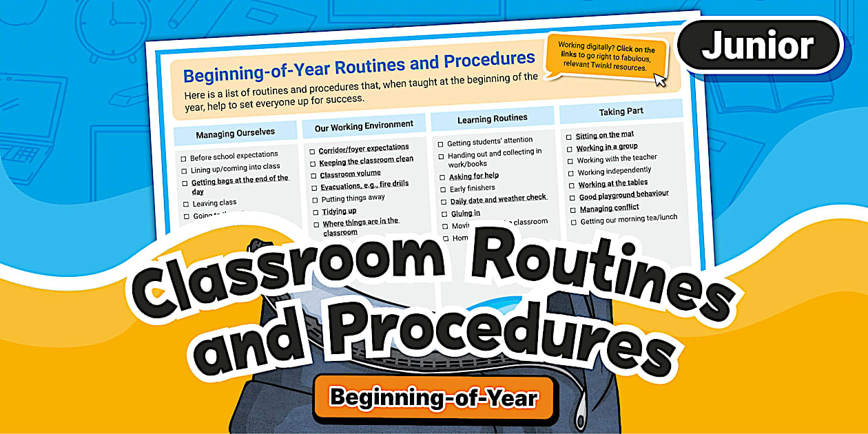 Classroom Management Checklist - Junior