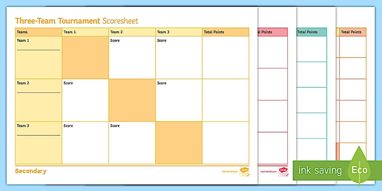 Netball Score Sheets | Tournament Template (Teacher-Made)