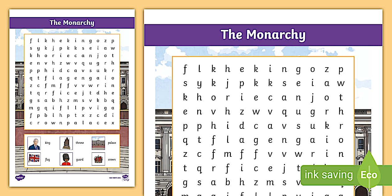 Printable Royalty Word Search - SEND KS2 Monarchy Puzzle