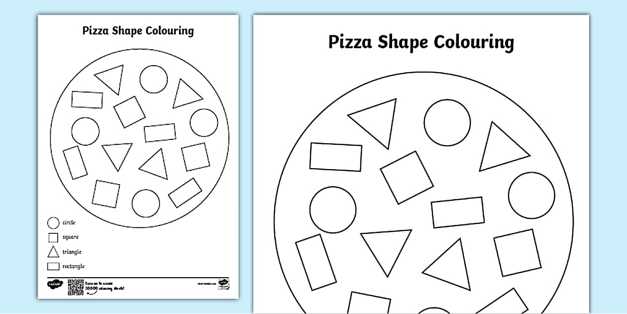 Shape Pizza Colouring Activity (teacher made) - Twinkl