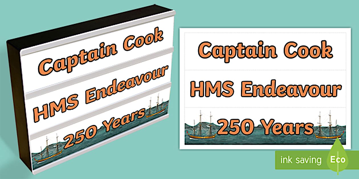 Captain Cook's Landing Lightbox Inserts (teacher made)