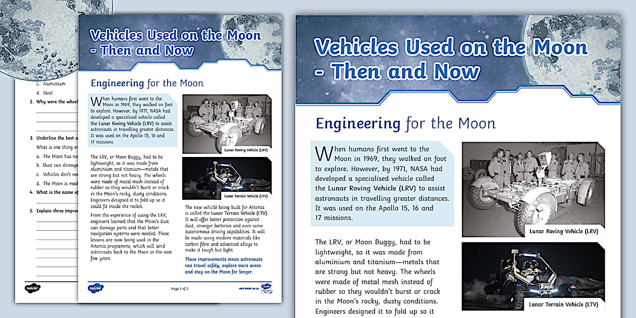 Grade 6 NS/Tech - Vehicles Used on the Moon – Then and Now