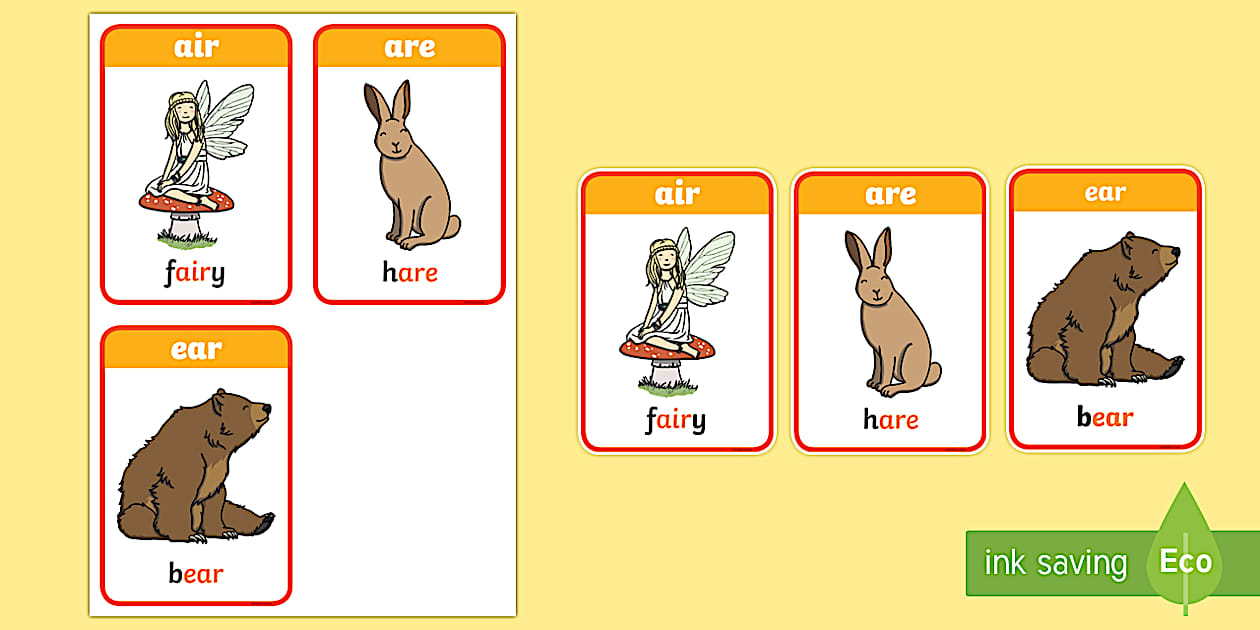 My 'air' Sound Family Flashcards - Twinkl