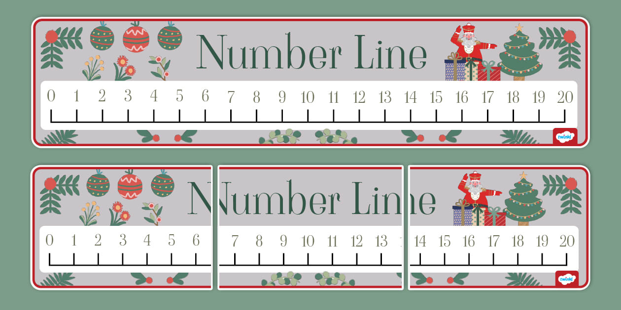Australian Christmas-Themed Number Line to 20 Display Banner