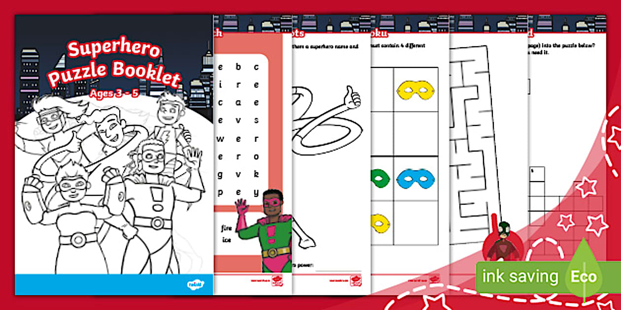 Superhero Puzzle Booklet | Parent Home Teaching Support