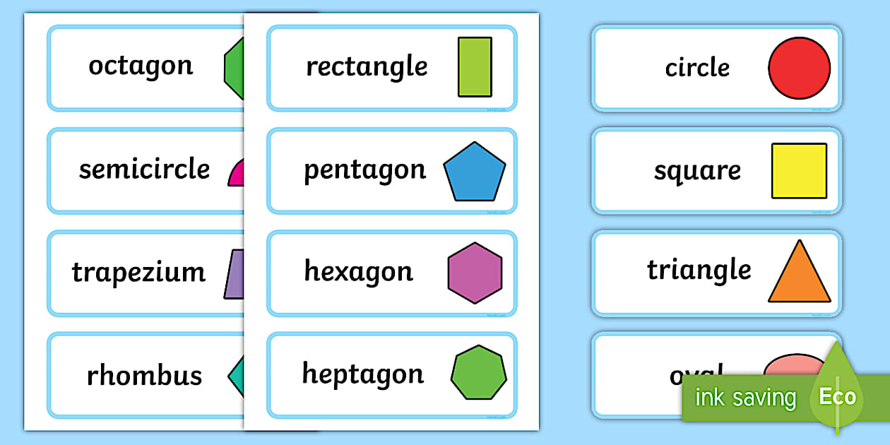 Free! Shape Flashcards for 2D shapes - Primary Resources