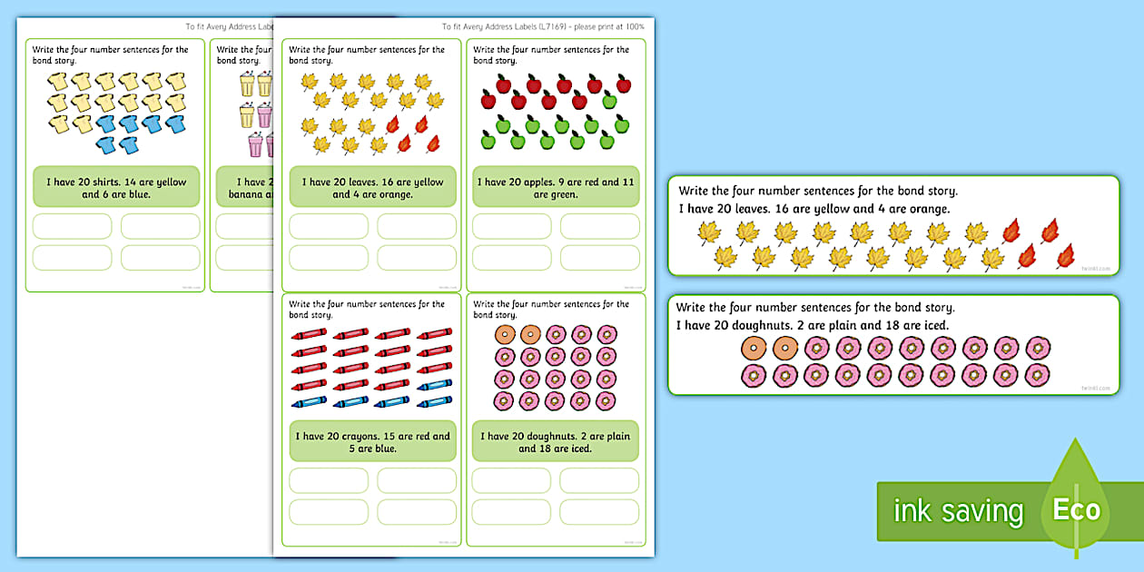 Editable Number Facts of 20 Activity (teacher made) - Twinkl