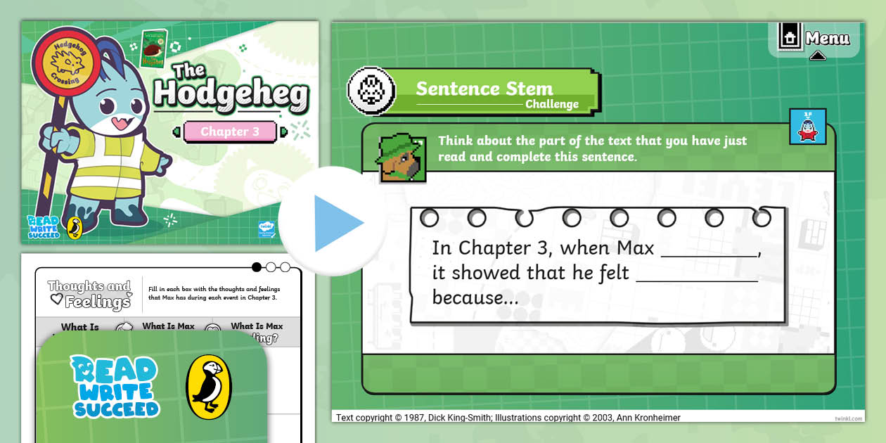 FREE! - The Hodgeheg Whole-Class Guided Reading Pack: Chapter 3 [LKS2]
