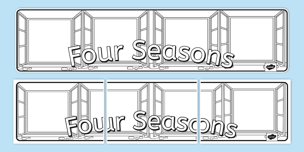 Four Seasons Collaborative Drawing Display Banner - Twinkl