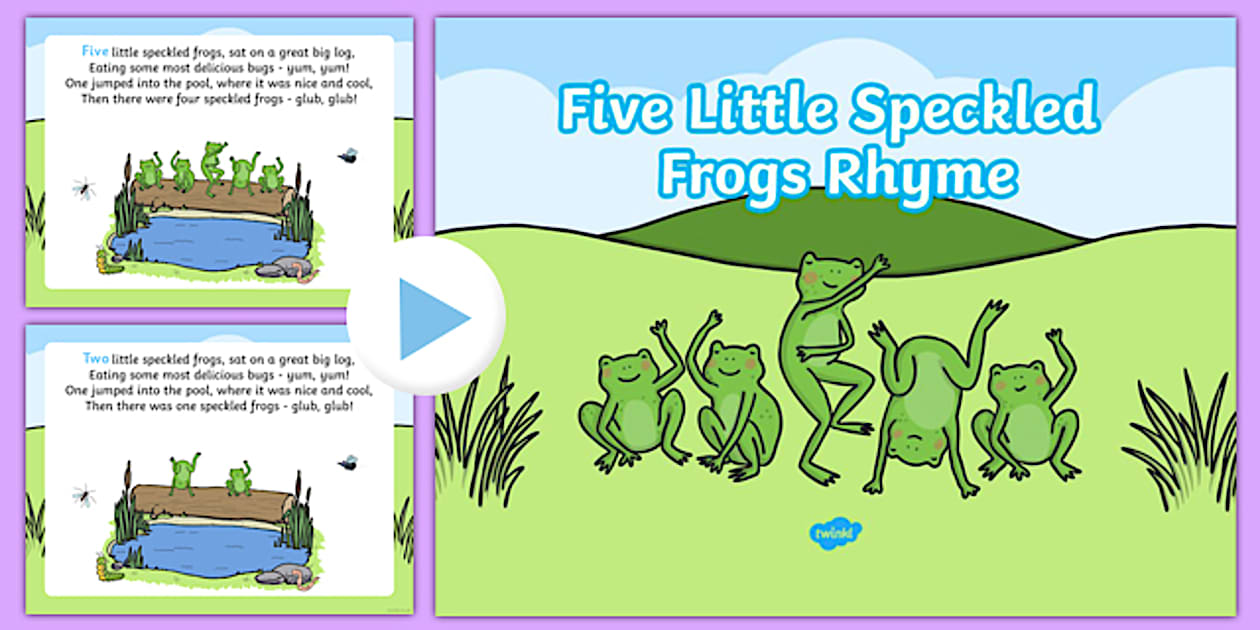 5 Little Speckled Frogs Counting PowerPoint - ESL Counting Resources