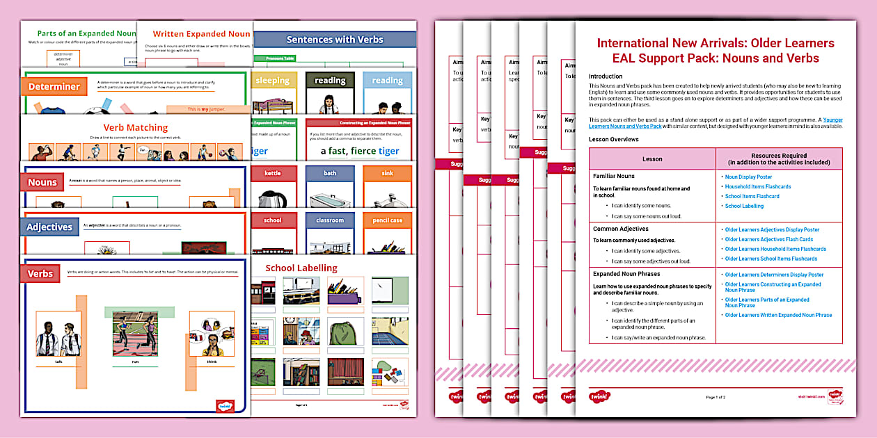 International New Arrivals: Older Learners EAL Support Pack: Nouns and ...