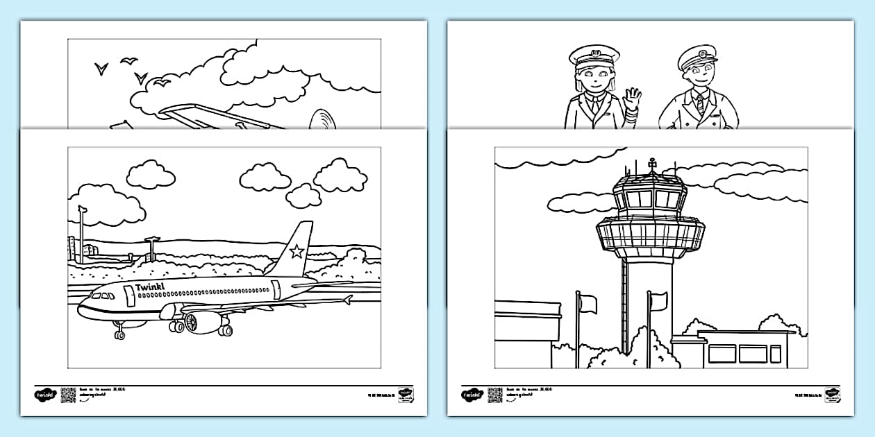 Aeroplane Colouring Pages (teacher made) - Twinkl