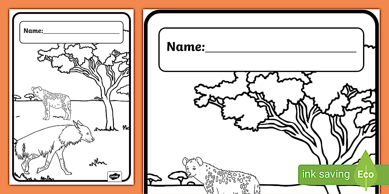 Hyena Colouring Book Cover | Twinkl | Stationery | KS1