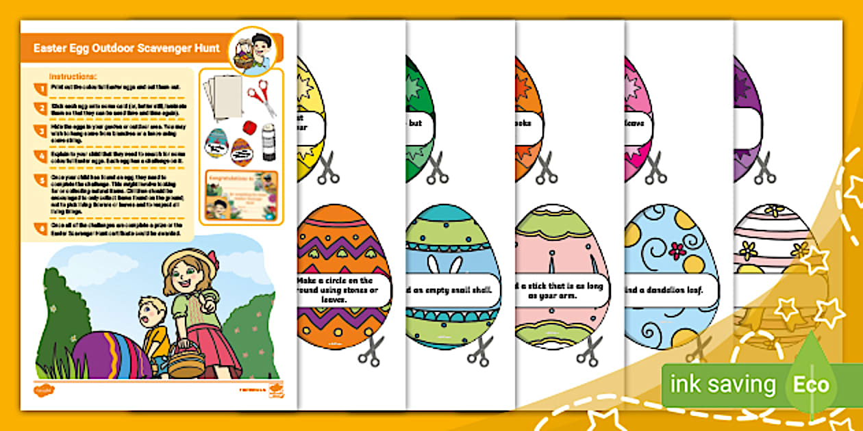 Editable Easter Outdoor Scavenger Hunt - Twinkl