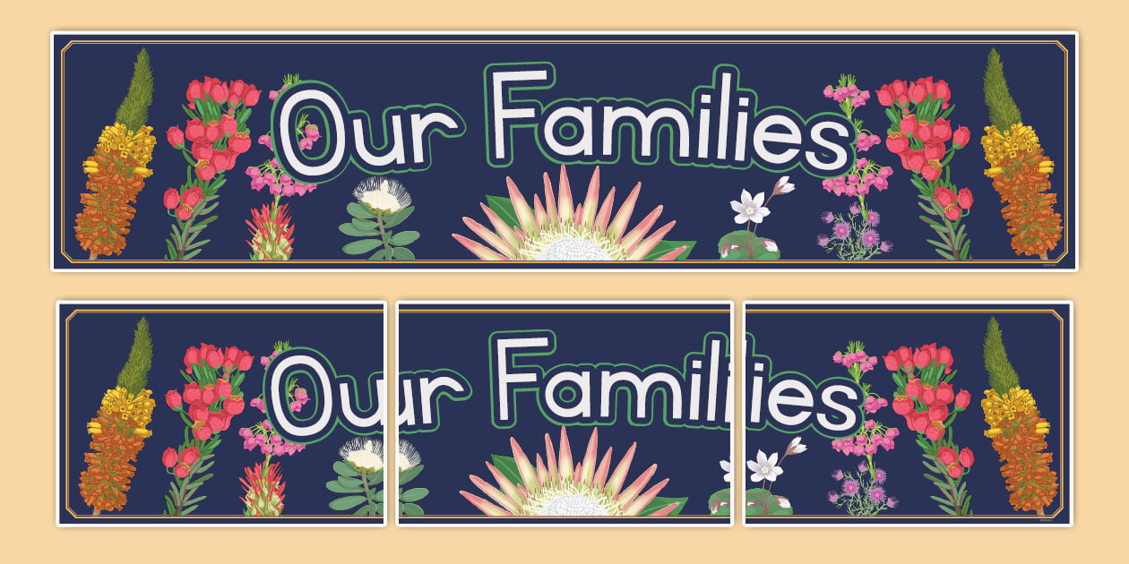 Fynbos-Themed Our Families Display Banner (teacher made)