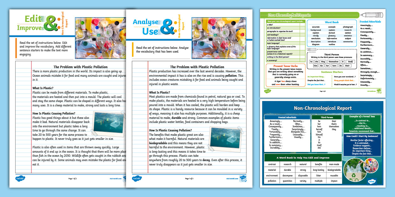 LKS2 Analyse & Use/Edit & Improve Non-Chronological Report Activity Pack