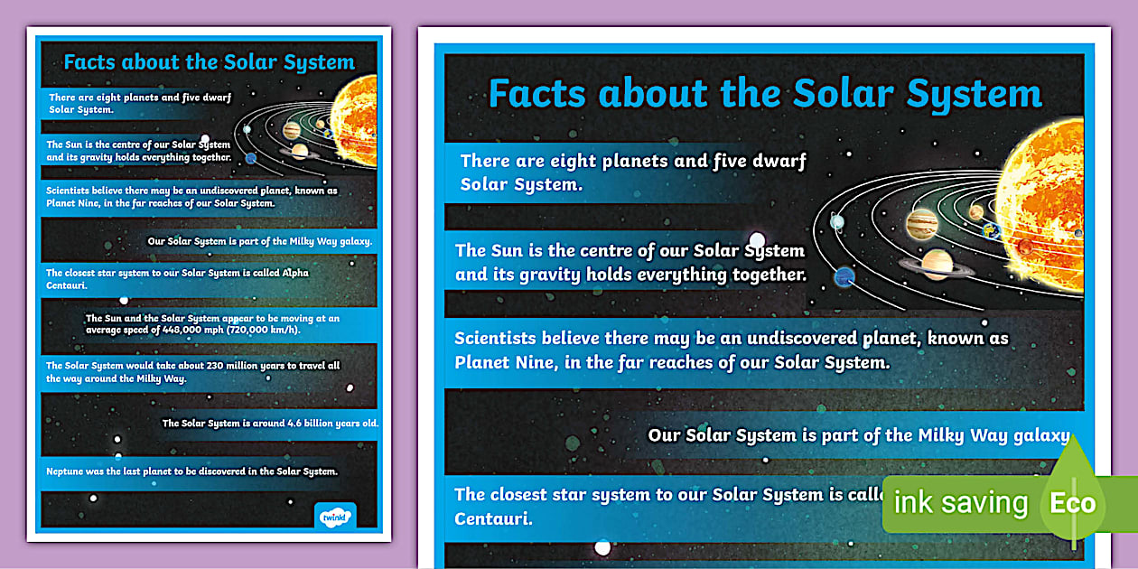 Facts about the Solar System Poster For Kids (teacher made)