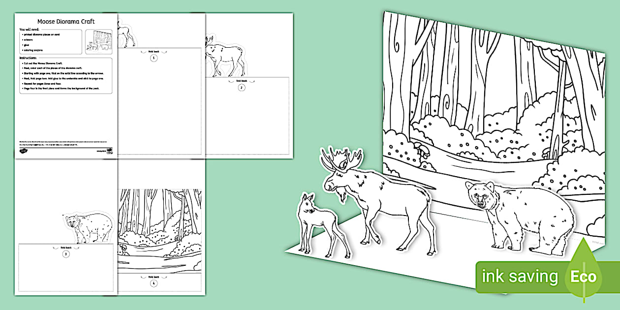 Moose Diorama Craft (teacher made) - Twinkl