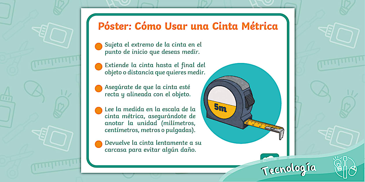 Póster | Cómo Usar | Cinta Métrica | (teacher made)