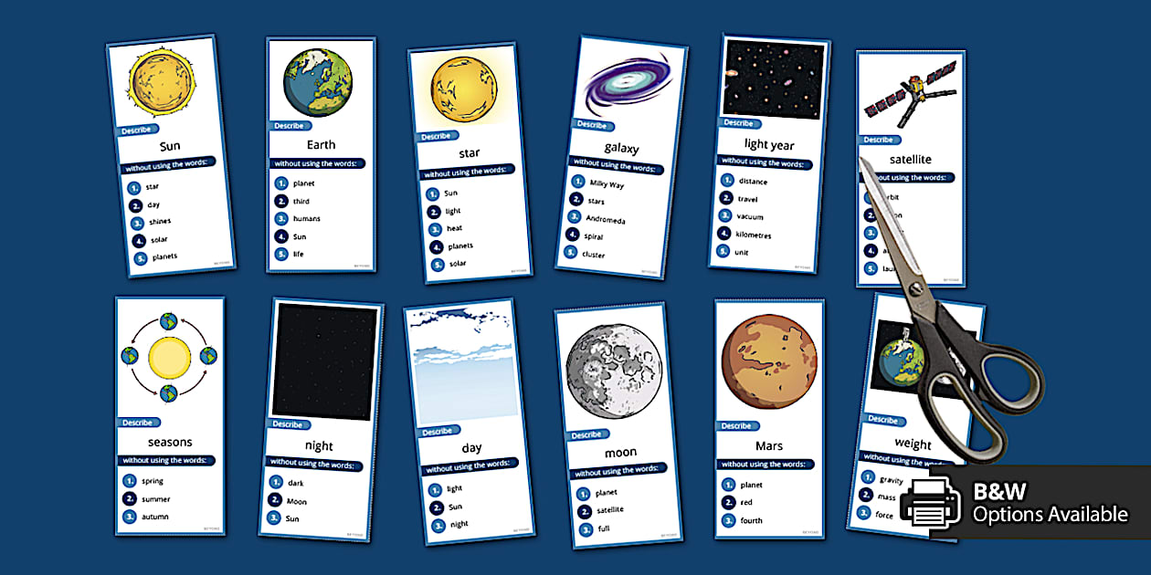 Space Can You Guess? Cards (teacher made) - Twinkl
