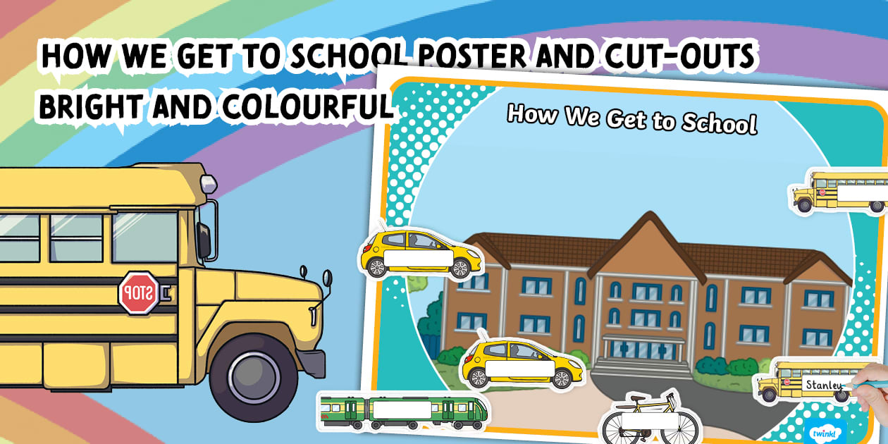 How We Get to School Poster and Cut-Outs Display
