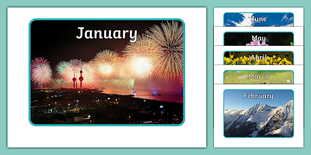 Months of the Year Display Photos - (teacher made) - Twinkl