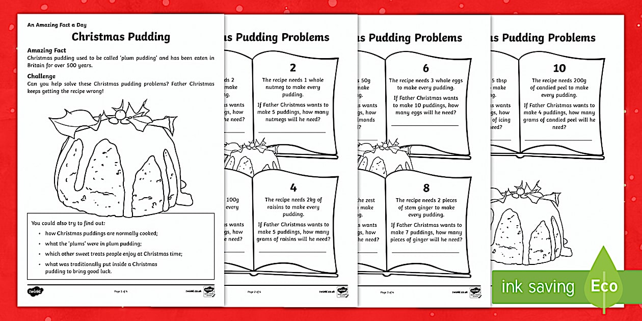 Editable Christmas Pudding Worksheet (teacher made) - Twinkl