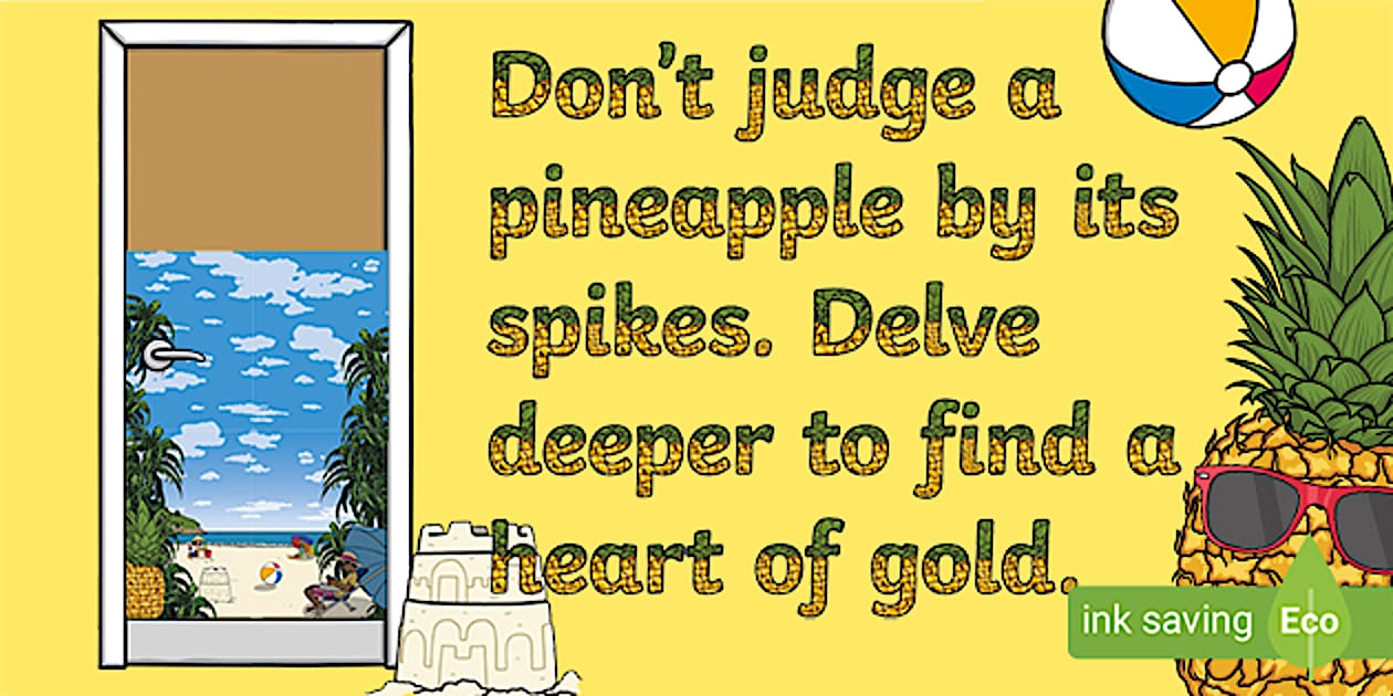 Tropical Pineapple Door Display (teacher made) - Twinkl