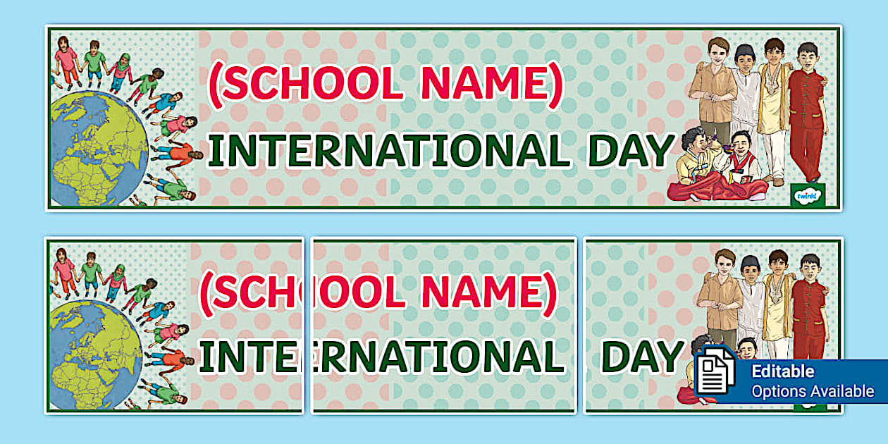 International Day - Editable Display Banner (teacher made)