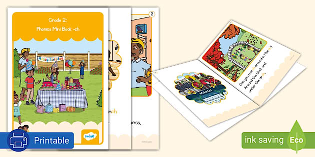 Grade 2 Phonics Mini Book -ch (Teacher-Made) - Twinkl